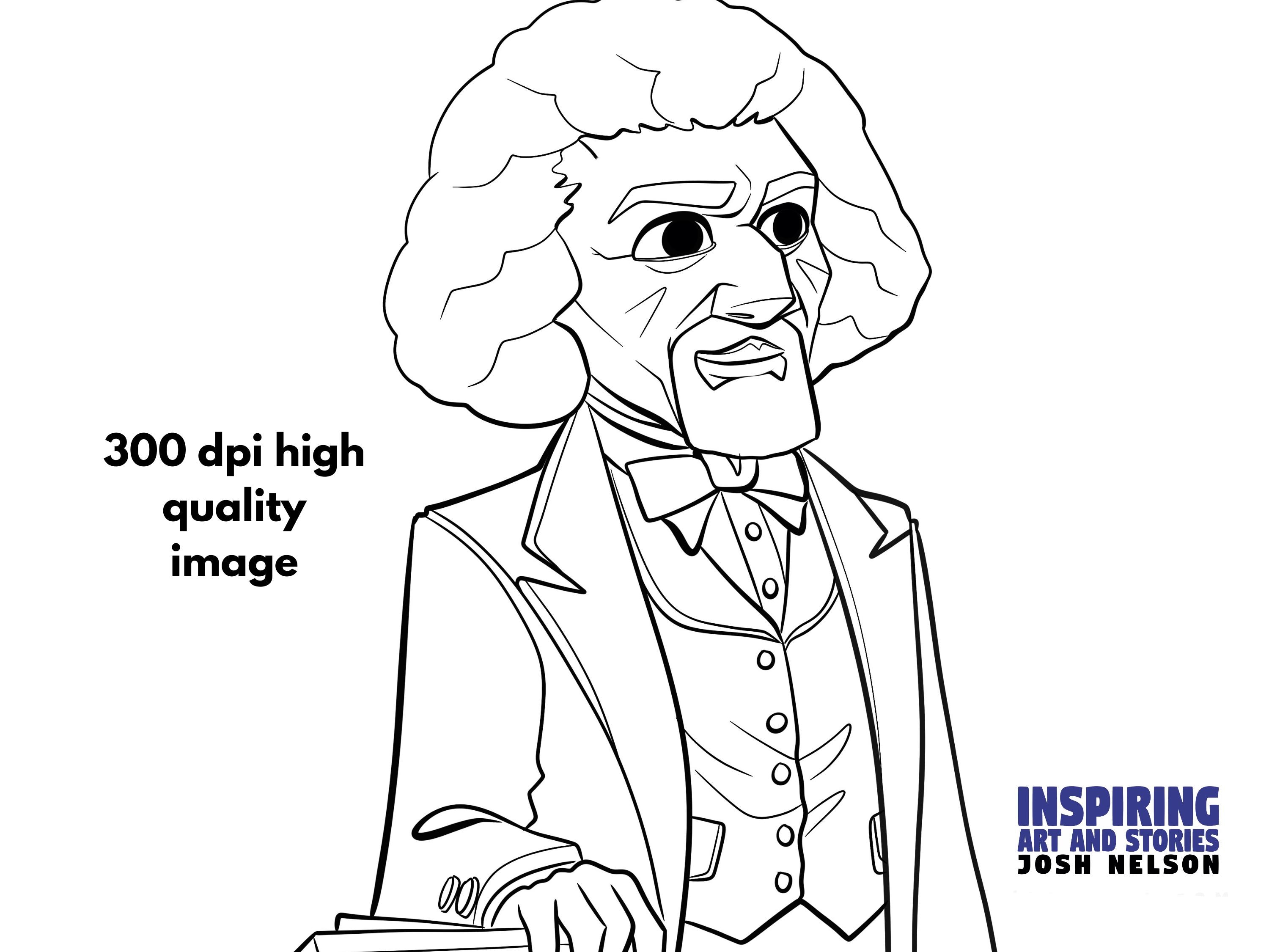Frederick Douglass Coloring Page - Etsy