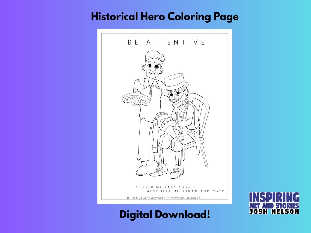 Hercules Mulligan and Cato Coloring Page - Etsy