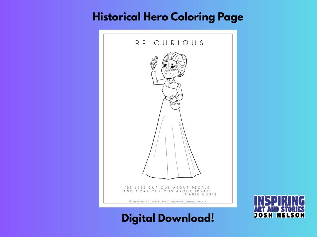 Madam Marie Curie Coloring Page - Etsy