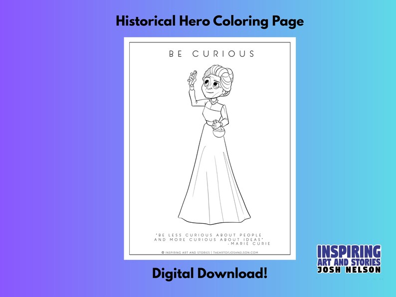 Madam Marie Curie Coloring Page - Etsy