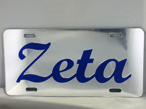 Zeta Phi Beta ZETA Plate Mirror Background Blue Letters | Etsy