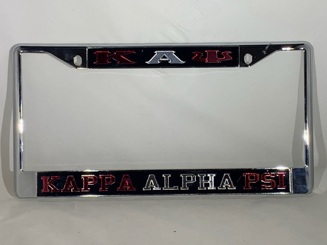 New! Kappa Alpha Psi License Frame Black Background- Red, Mirror, Red ...