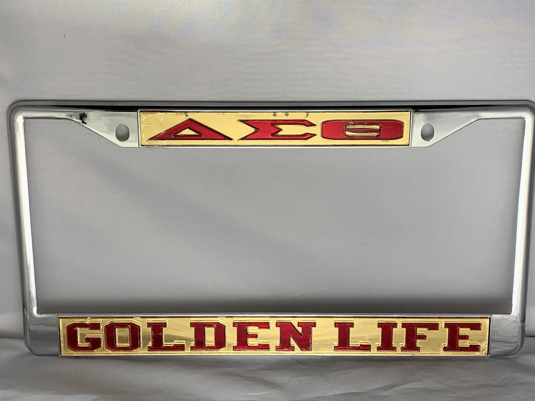 Delta Sigma Theta- Golden Life License Frame Gold Background Red ...