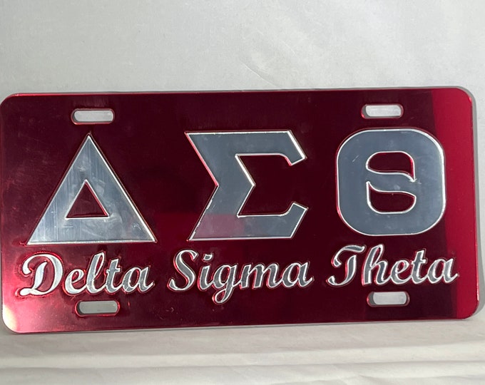 Delta Sigma Theta DST License Plate Red Background Mirror Letters ...