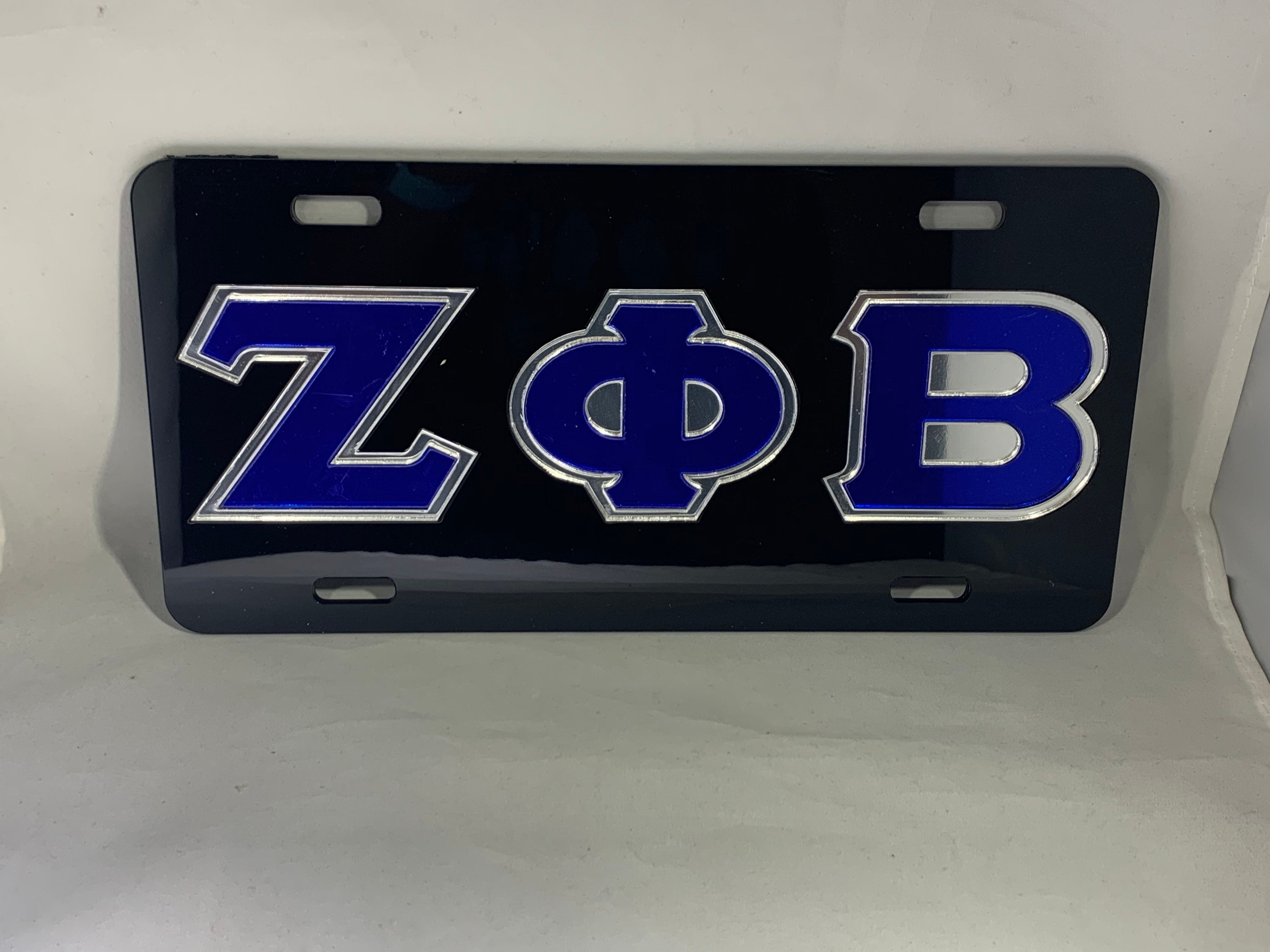 ZPB License Plate Black Background/blue Letters/silver - Etsy Canada