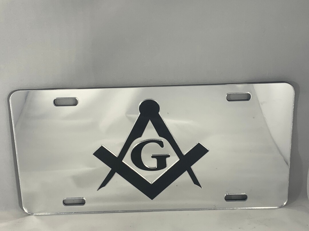 Mason License Plate- Silver Background Black Letters - Etsy