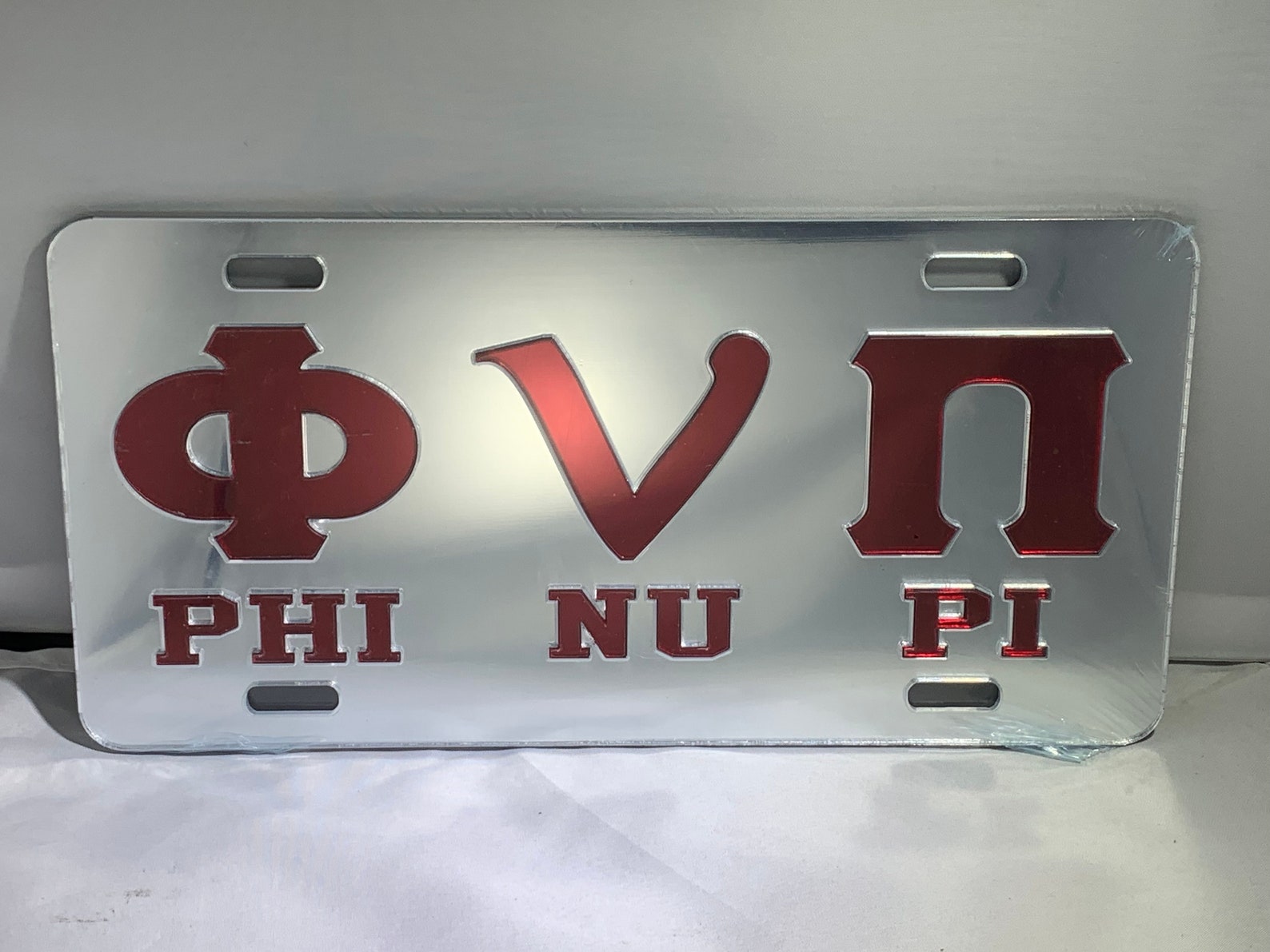 Kappa Alpha Psi Phi Nu Pi License Plate Mirror Background Red | Etsy