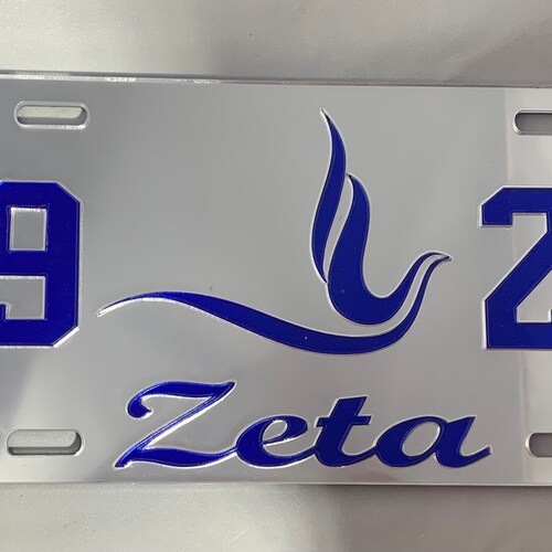 1920 Zeta W/ Dove License Plate Mirror Background Blue - Etsy