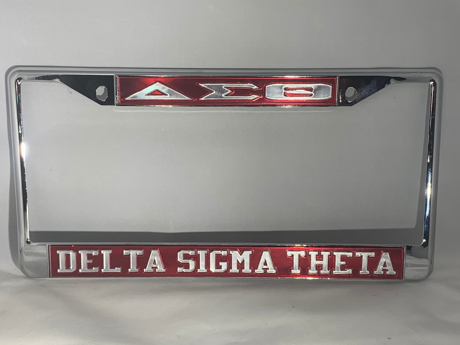 DST- Delta Sigma Theta License Frame Red Background Mirror Letters - Etsy
