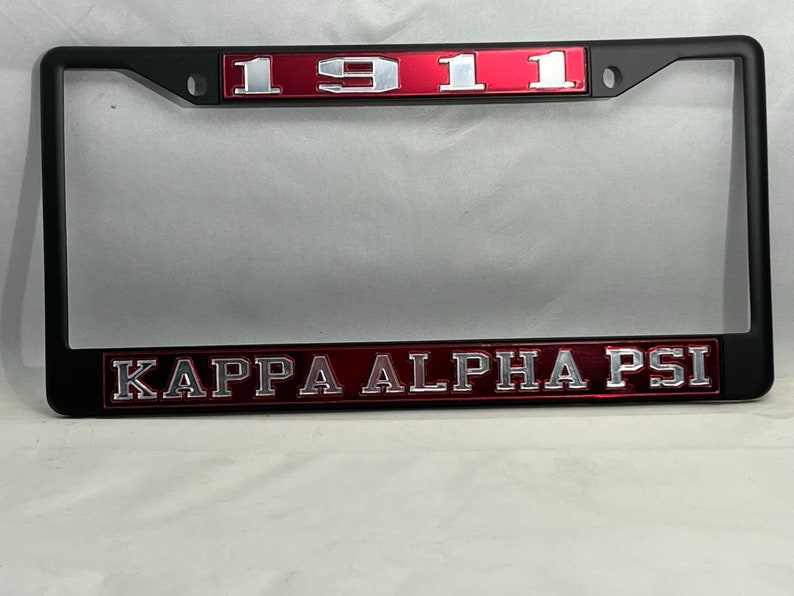1911 Kappa Alpha Psi Black License Frame- Red Background Mirror Letters ...