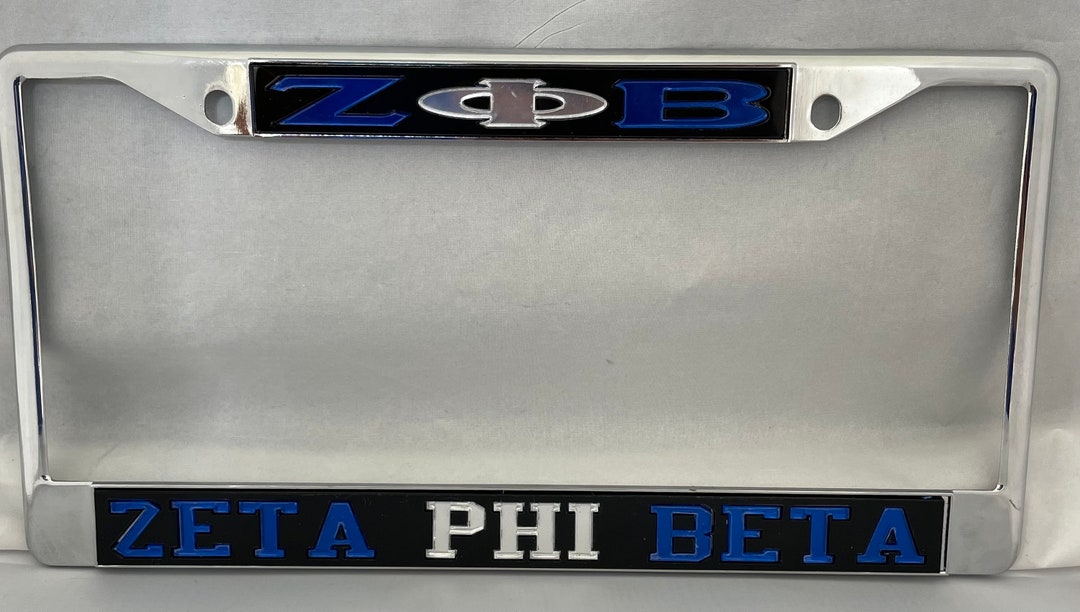 ZPB Zeta Phi Beta Frame- Black Background Blue Mirror Blue Letters - Etsy