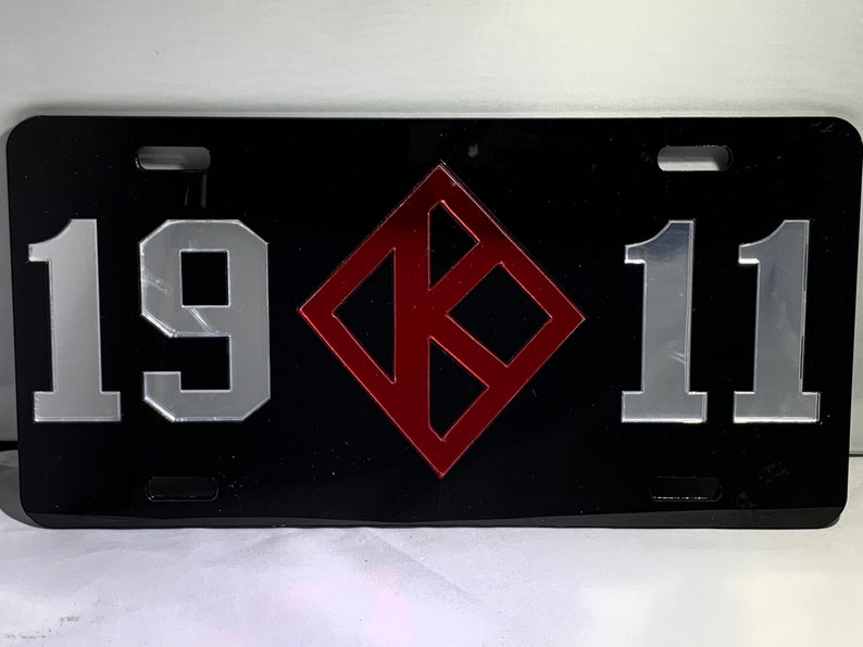 1911 Kappa Alpha Psi W/ Diamond License Plate Black - Etsy Hong Kong
