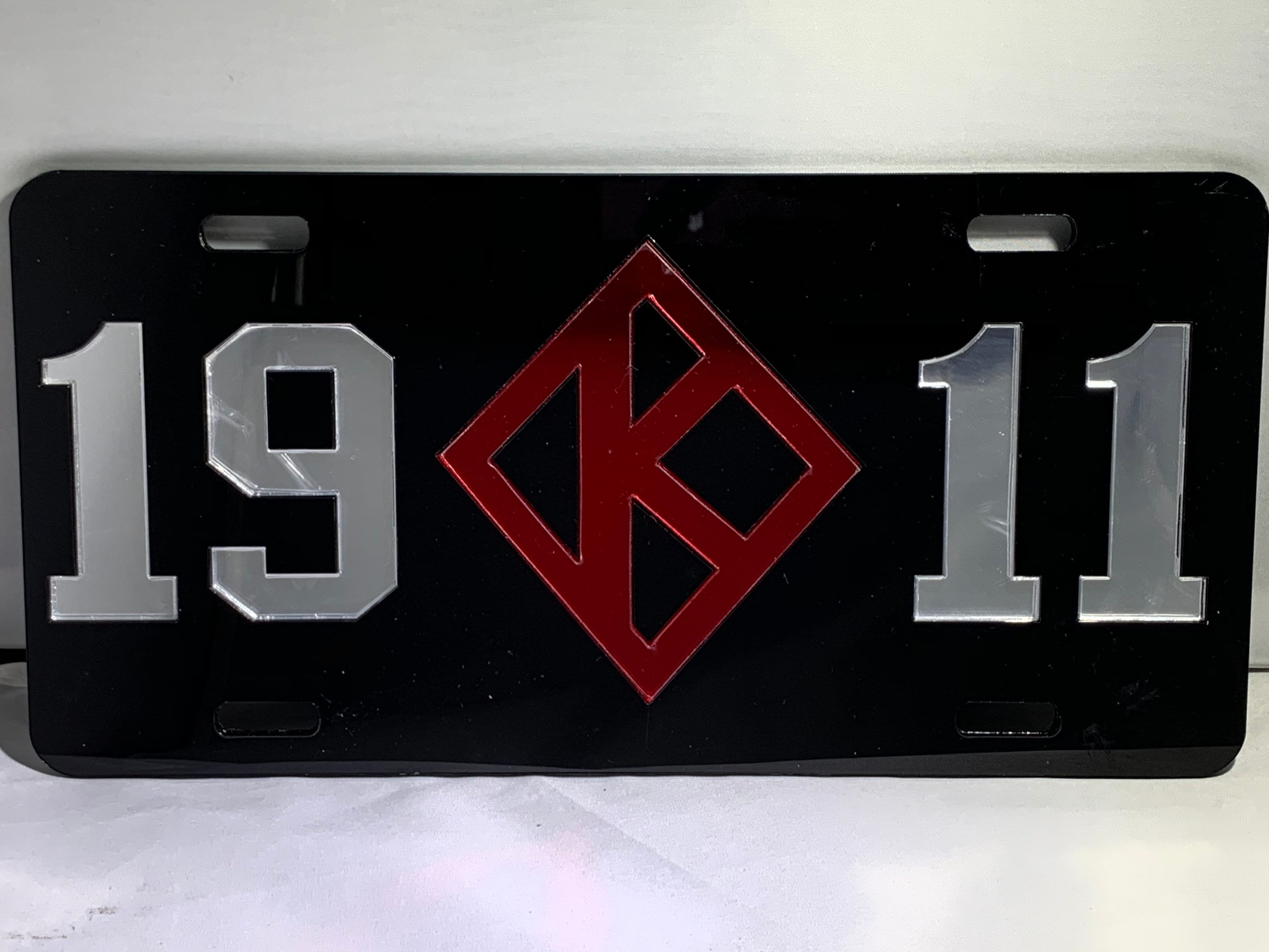 1911 Kappa Alpha Psi W/ Diamond License Plate- Black Background/mirror ...