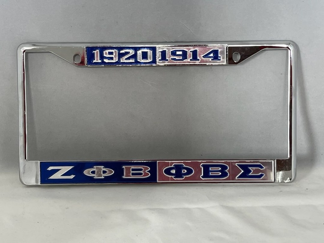 1920 ZPB/1914 PBS Split License Frame- Blue & Mirror Background/letters ...