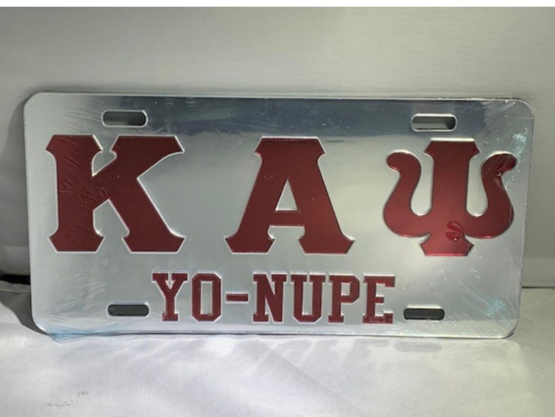 Kappa Alpha Psi- Yo Nupe License Plate Mirror Background Red Letters - Etsy