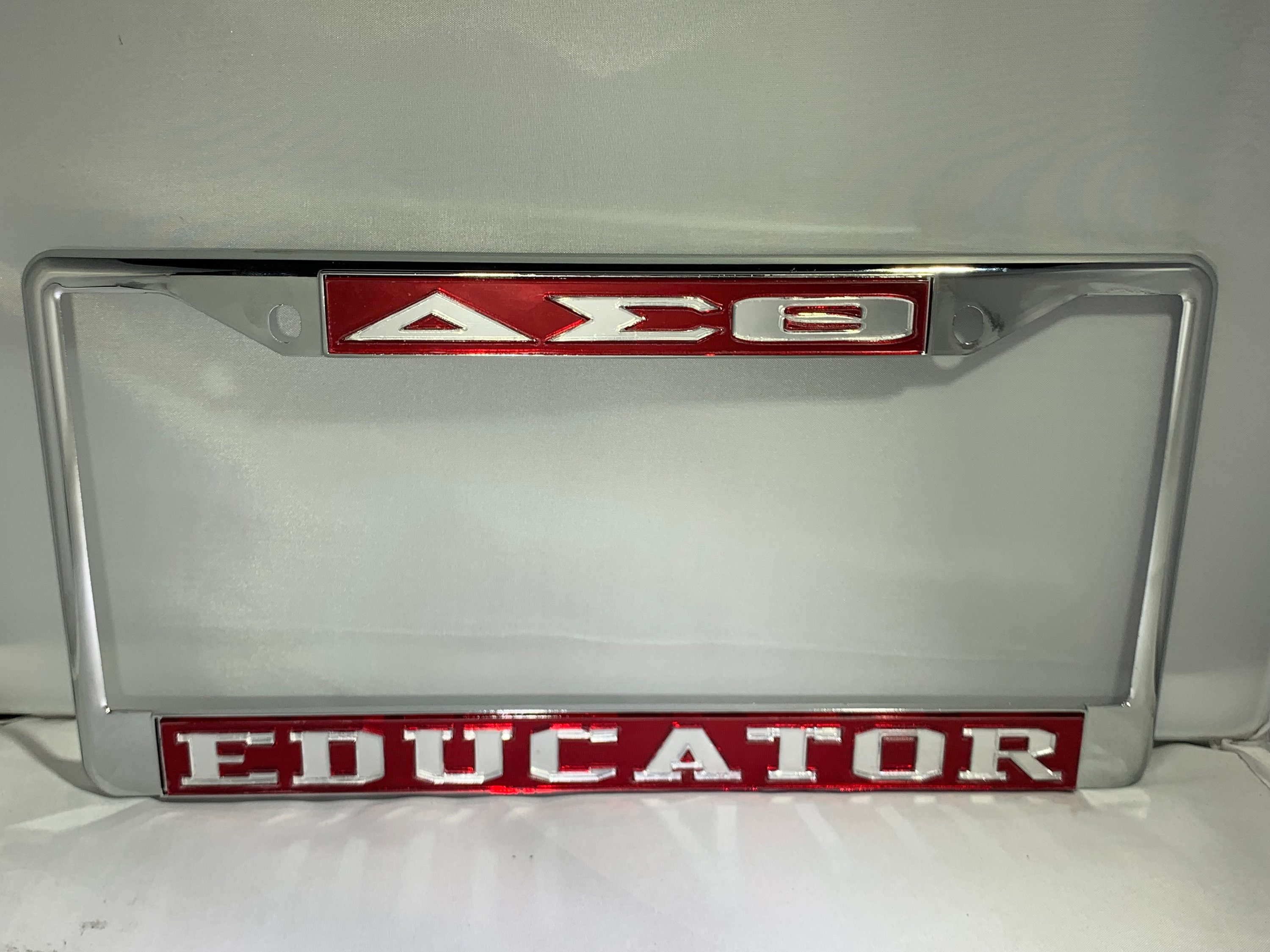 Delta Sigma Theta Educator License Frame Red Background - Etsy