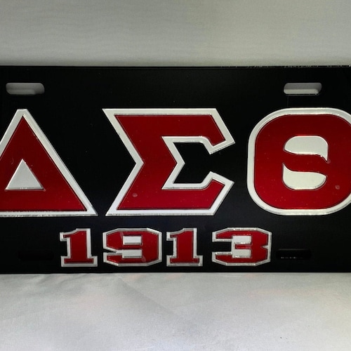 Delta Sigma Theta DST License Plate Red Background Mirror | Etsy