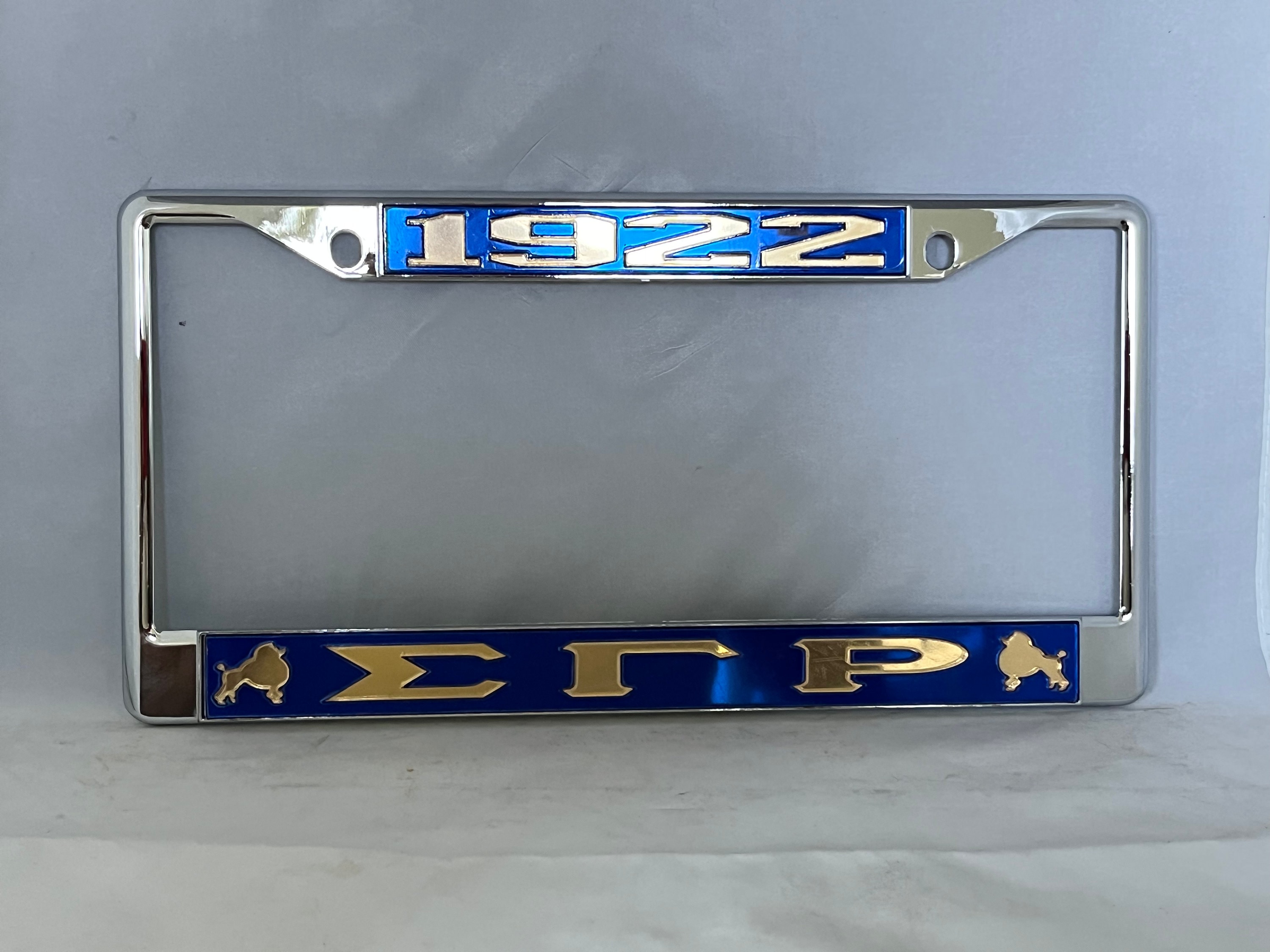 1922 SGRHO Greek Lettering W/ Poodles License Frame- Blue Background ...