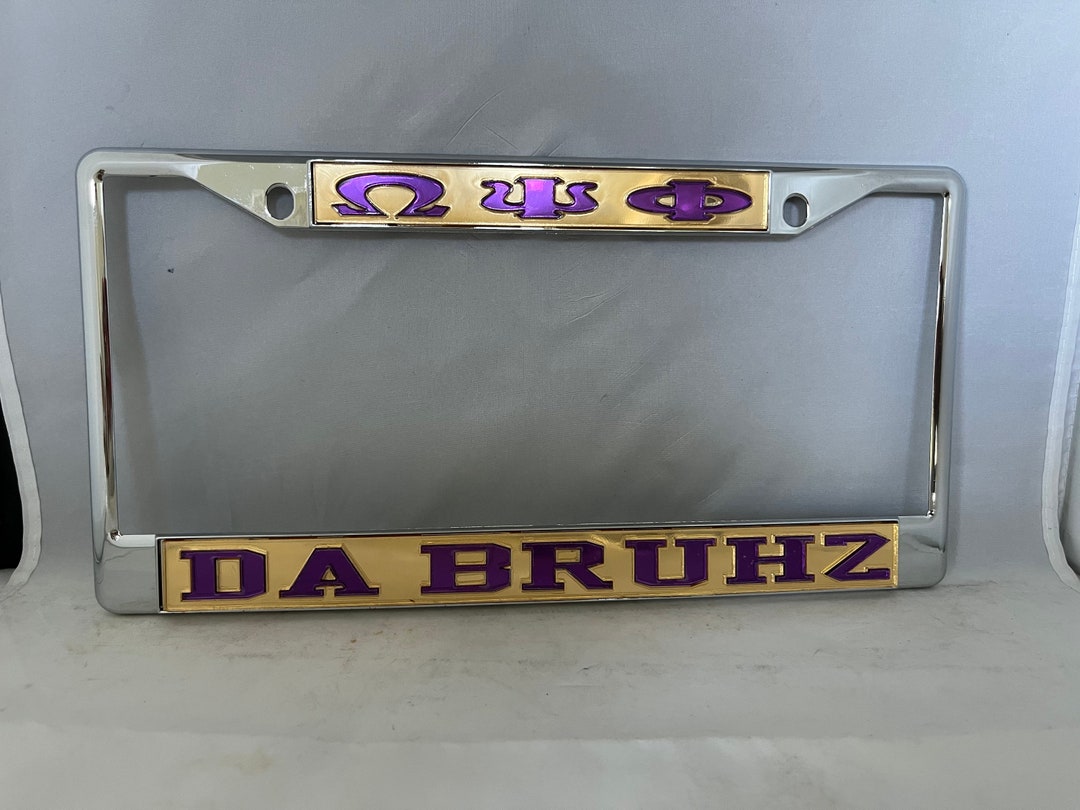 OPP Da Bruhz License Frame- Gold Background Purple Letters - Etsy