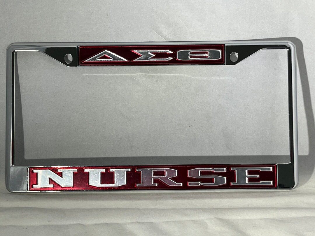 Delta Sigma Theta- Nurse License Frame Red Background Mirror Letters - Etsy
