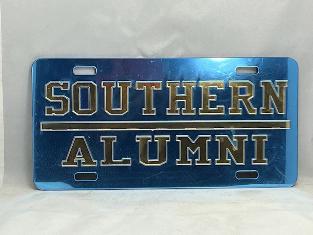 Southern Alumni License Plate- Light Blue Background Gold Letters - Etsy