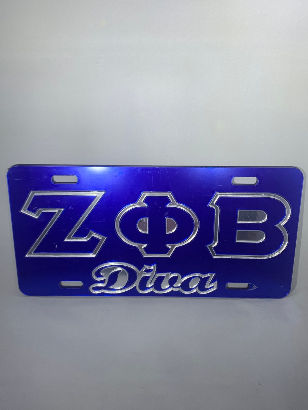 Zeta Phi Beta- DIVA Blue Background Mirror Outlining - Etsy