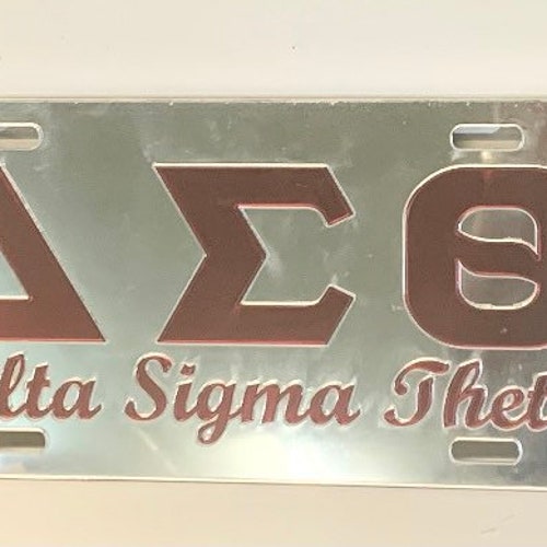 DST Delta Sigma Theta License Frame Mirror Background Red - Etsy