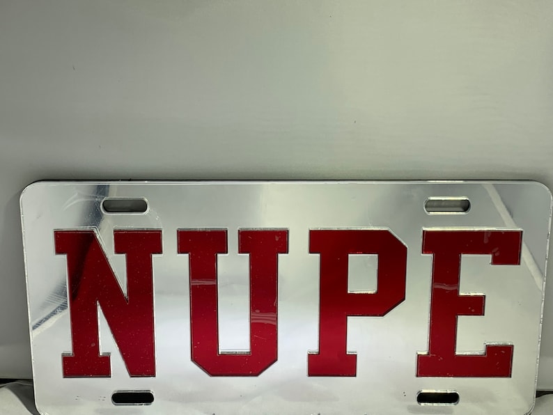 Kappa Alpha Psi NUPE License Plate Mirror Background Red Letters - Etsy