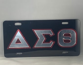 Delta Sigma Theta DST License Plate Red Background Mirror | Etsy