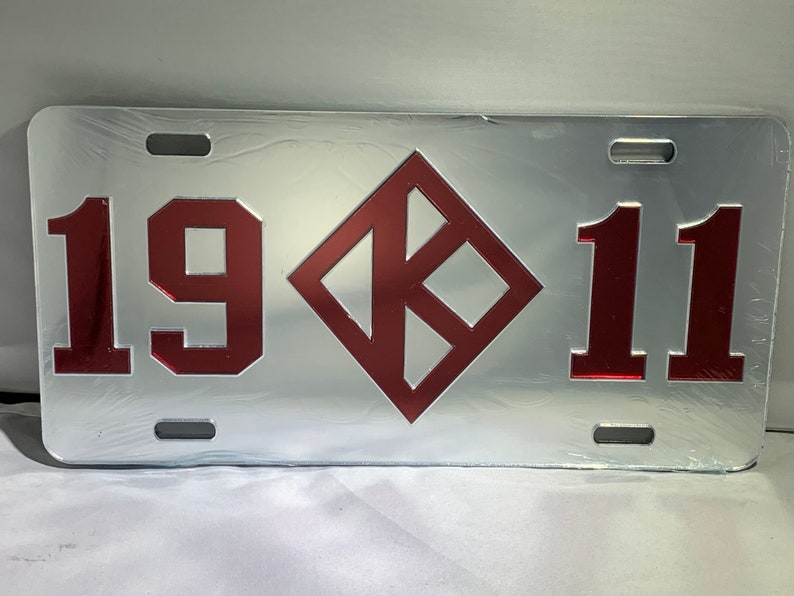 1911 Kappa Alpha Psi W/ Diamond License Plate Mirror Background Red ...