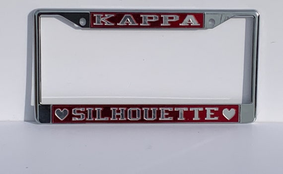 Kappa-silhouette W/ Hearts License Frame Red Background Mirror - Etsy