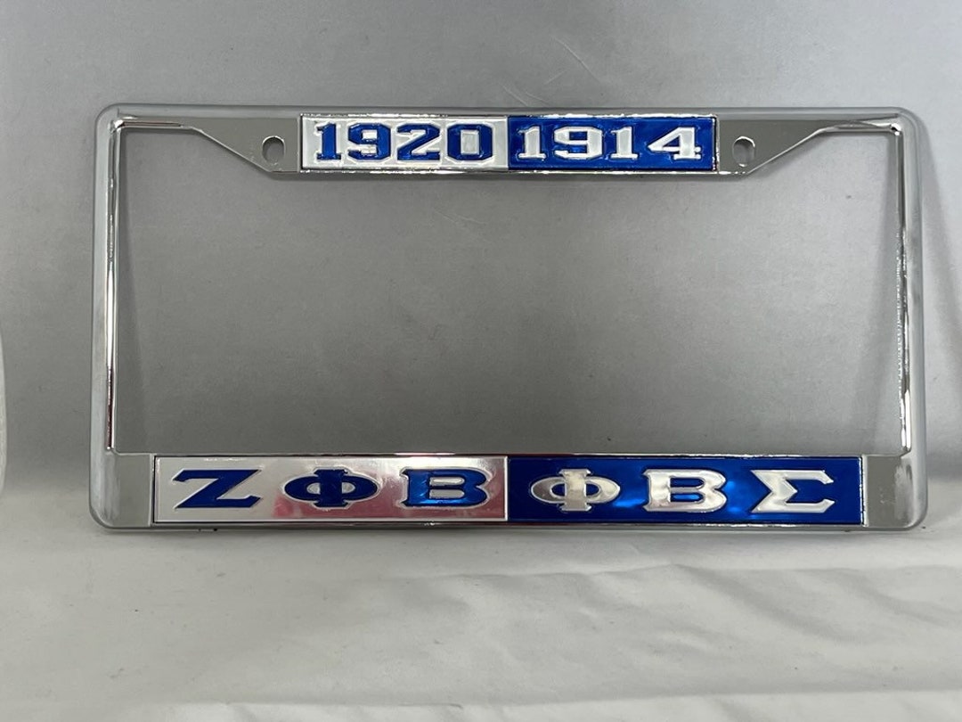 1920 ZPB/1914 PBS Split License Frame- Mirror & Blue Background/letters ...