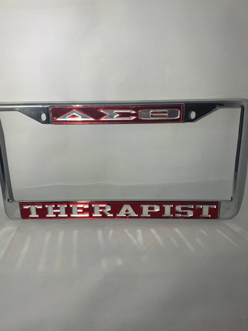 Delta Sigma Theta- Therapist License Frame Red Background Mirror ...