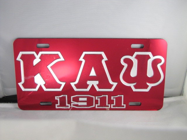 1911 Kappa Alpha Psi- License Plate Red Background Mirror Outlining - Etsy