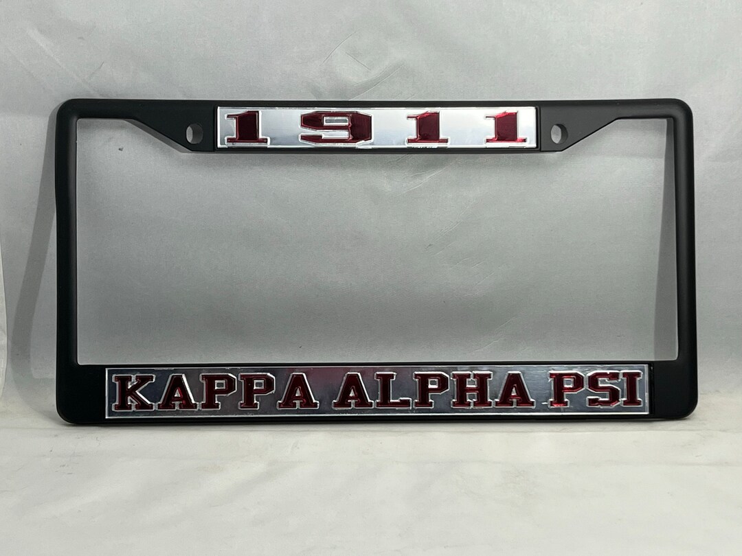 1911 Kappa Alpha Psi Black License Frame- Mirror Background Red Letters ...