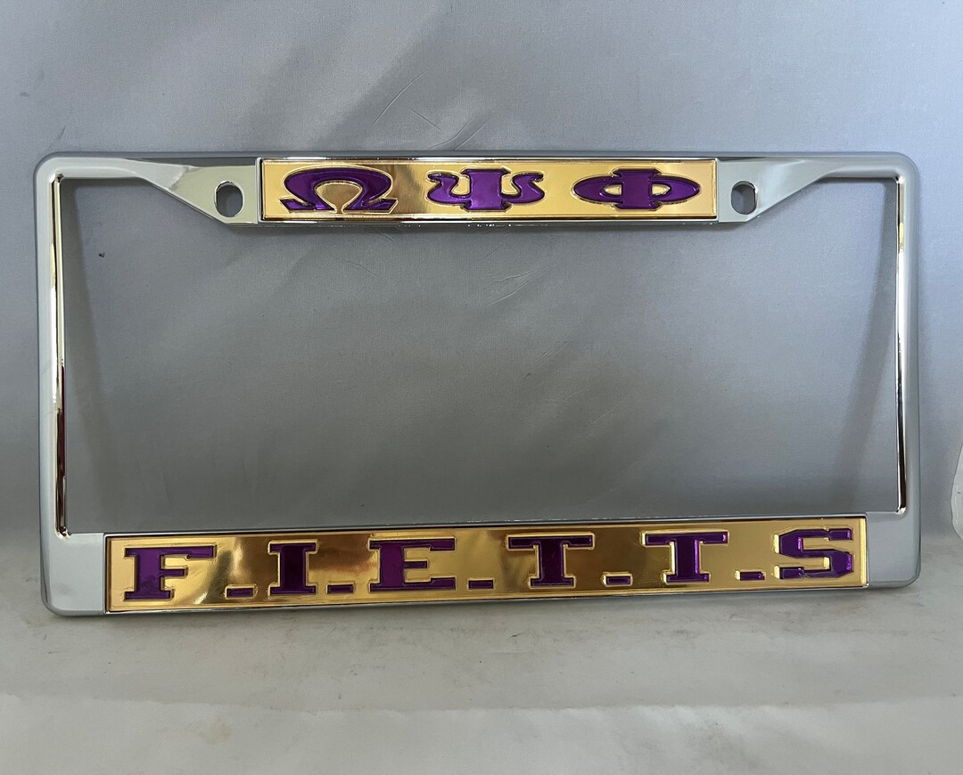OPP F.I.E.T.T.S License Frame- Gold Background Purple Letters - Etsy