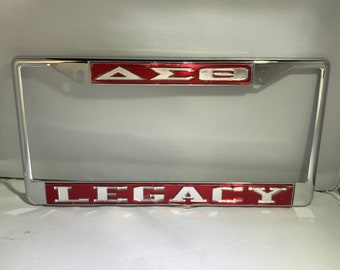 DST- Delta Sigma Theta License Frame Mirror Background Red Letters - Etsy