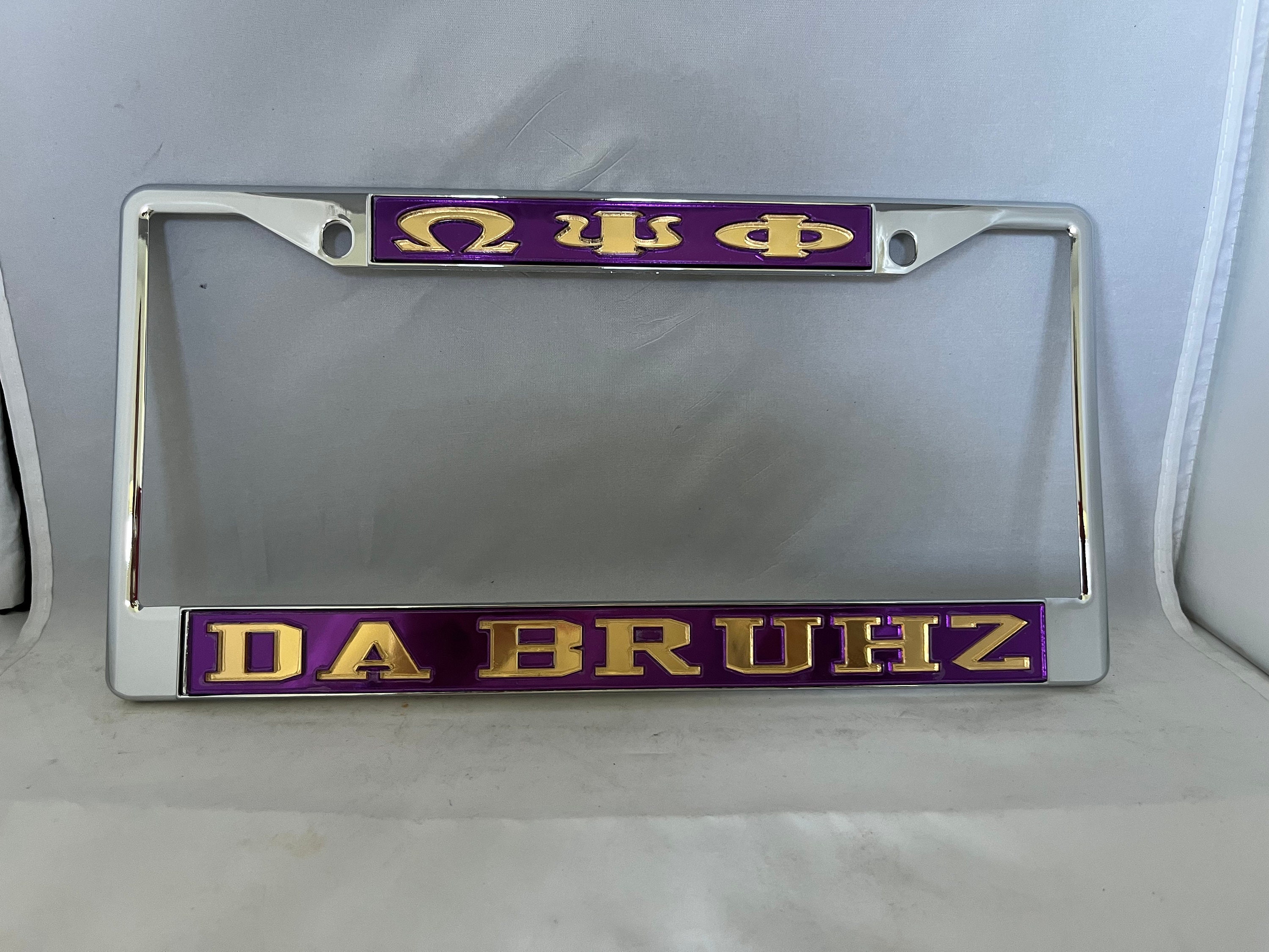 OPP Da Bruhz License Frame- Purple Background Gold Letters - Etsy