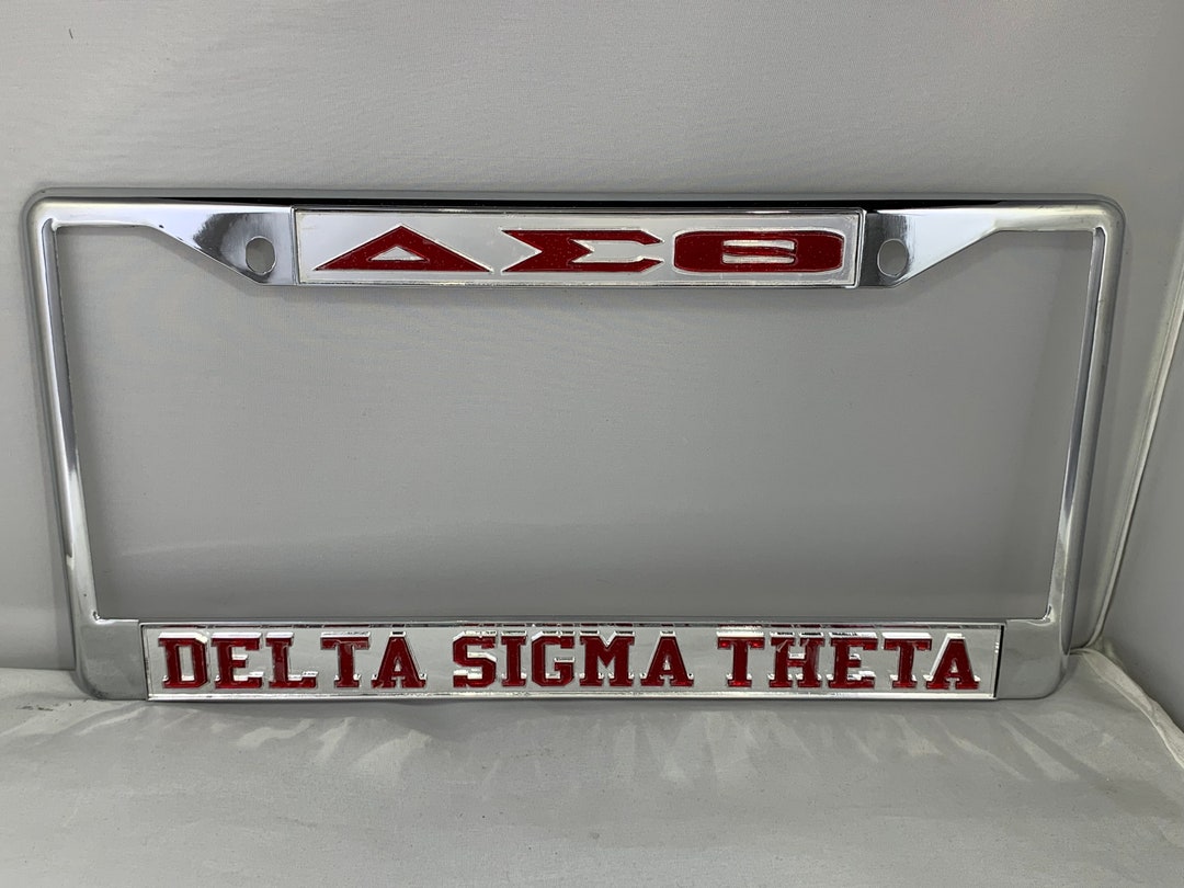 DST- Delta Sigma Theta License Frame Mirror Background Red Letters - Etsy