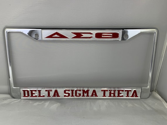 DST Delta Sigma Theta License Frame Mirror Background Red - Etsy