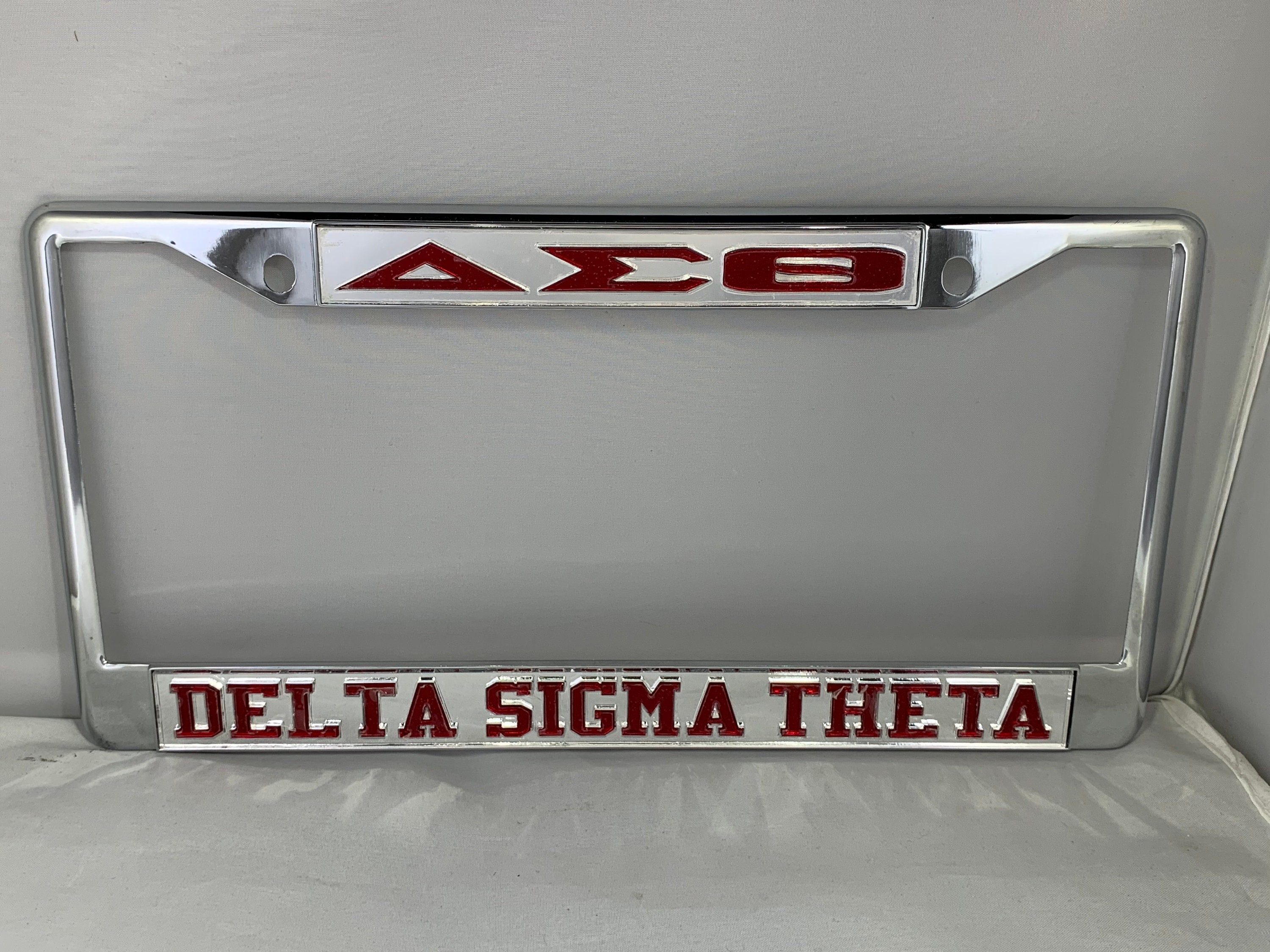 DST- Delta Sigma Theta License Frame Mirror Background Red Letters - Etsy