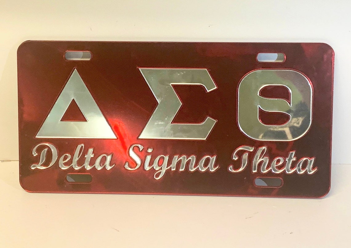 Delta Sigma Theta DST License Plate Red Background Mirror - Etsy