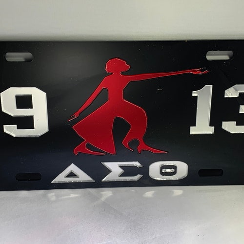 Delta Sigma Theta DST License Plate Red Background Mirror - Etsy