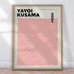 Pink Wall Art, Yayoi Kusama Print, Kusama Dots, Japanese Art ...