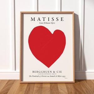 Henri Matisse, Love Gift, Matisse Red Heart, Friend Gift, Dreamy Decor ...