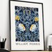 Floral Art Print, Vintage Blue Flower, William Morris Poster Exhibition ...