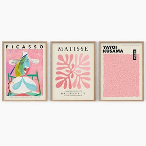 Famous Artists Gallery Wall Picasso Matisse Yayoi Kusama Set of 3 ...