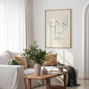 Picasso Dove of Peace, Colombe De La Paix, Line Art, Colourful Print ...