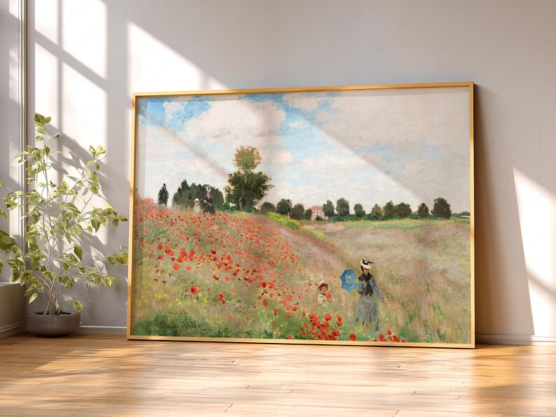 Claude Monet Poppy Field Print, Vintage Impressionist Landscape Art - Etsy