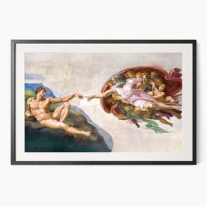 The Creation of Adam Michelangelo Art Renaissance Painting the Sistine ...